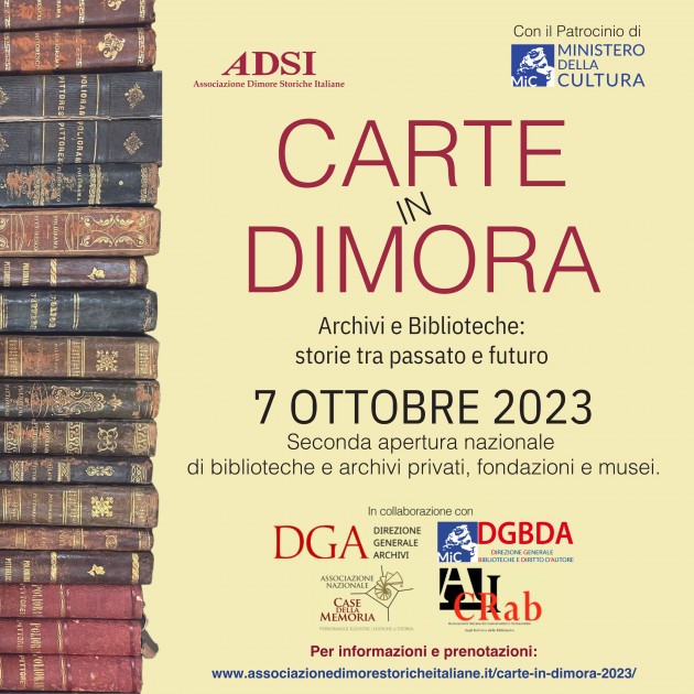 ADSI – Eventi: Carte in dimora 2023 - Archivi e Biblioteche: storie tra ...